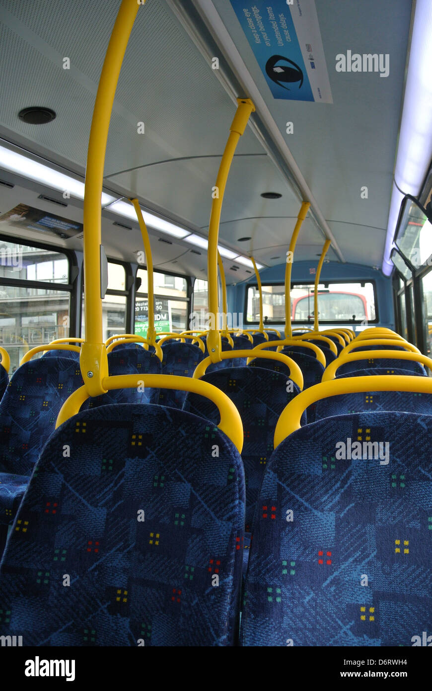 London empty bus, top deck Stock Photo - Alamy