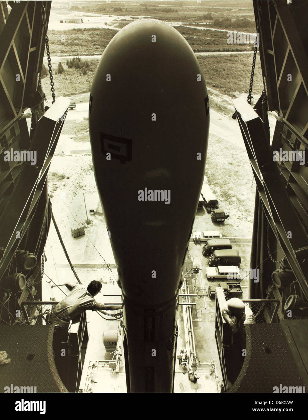 The Atlas 80D erection at Cape Pad 12, between 1960 and 1969, was a ...