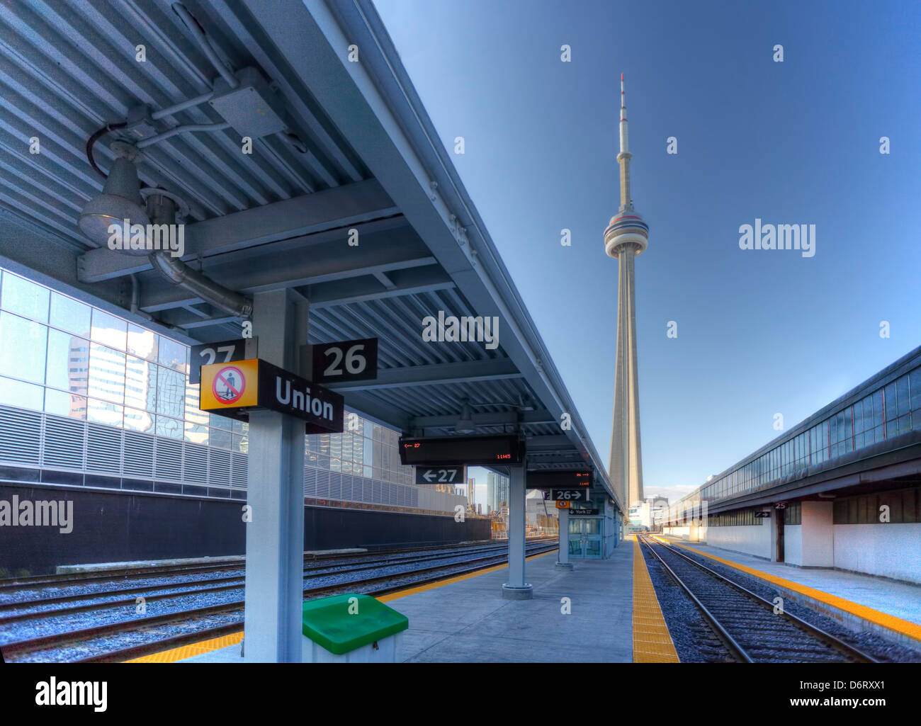 A view of the rail lines in downtown Toronto Stock Photo - Alamy