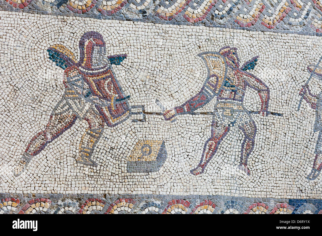 UK, England, West Sussex, Bignor, Bignor Roman Villa, The Venus Room ...