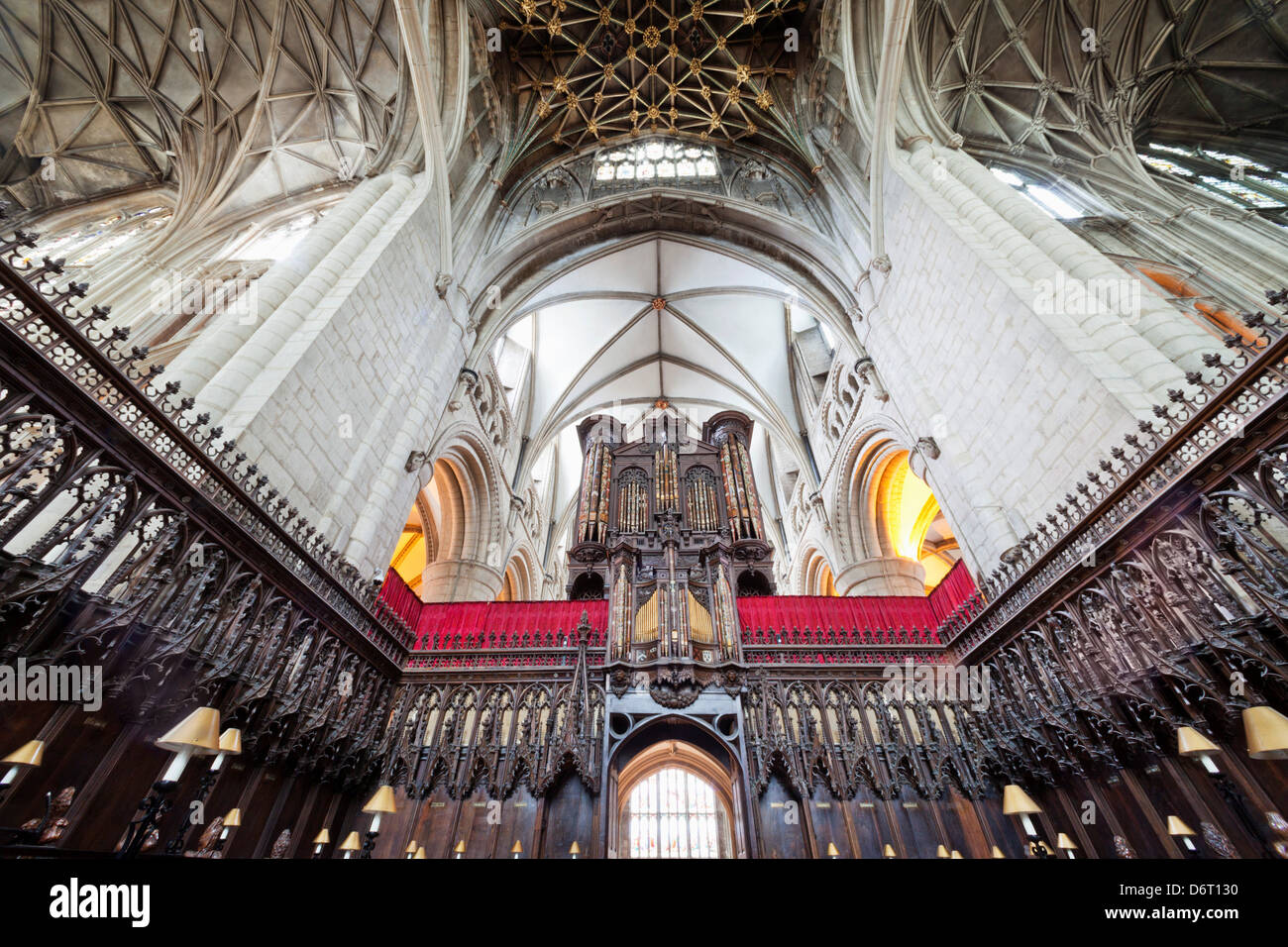 England, Gloucestershire, Gloucester, Gloucester Cathedral, Pipe Organ ...