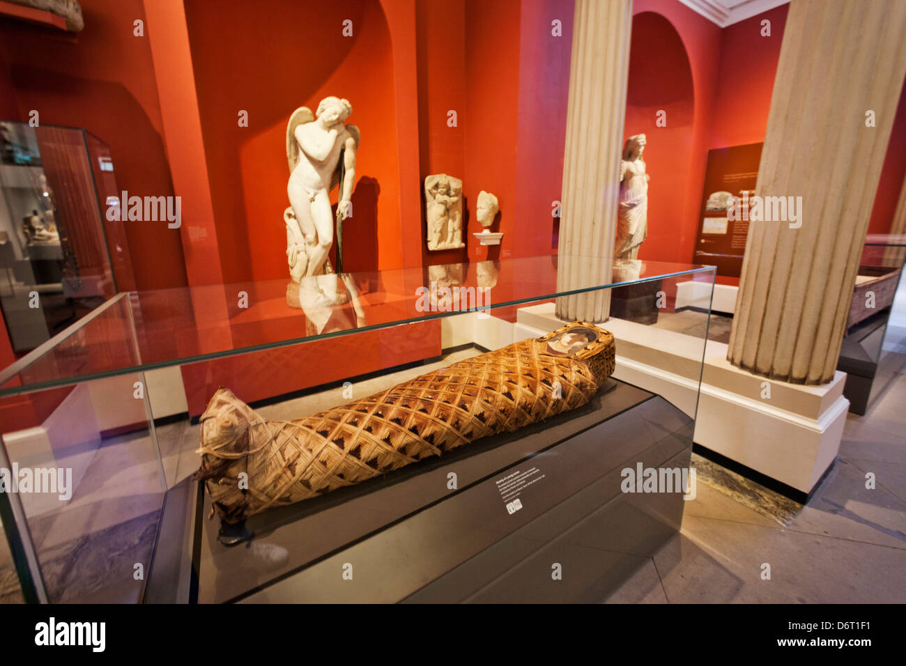 England, Oxfordshire, Oxford, Ashmolean Museum, Egyptian Mummy Exhibit ...