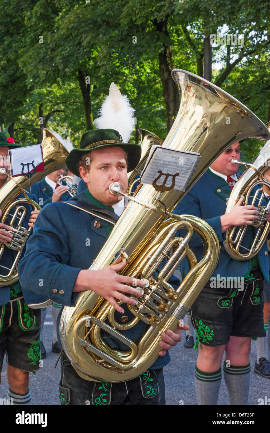 Oktoberfest Parade marching band, Munich, Bavaria, Germany Stock Photo ...