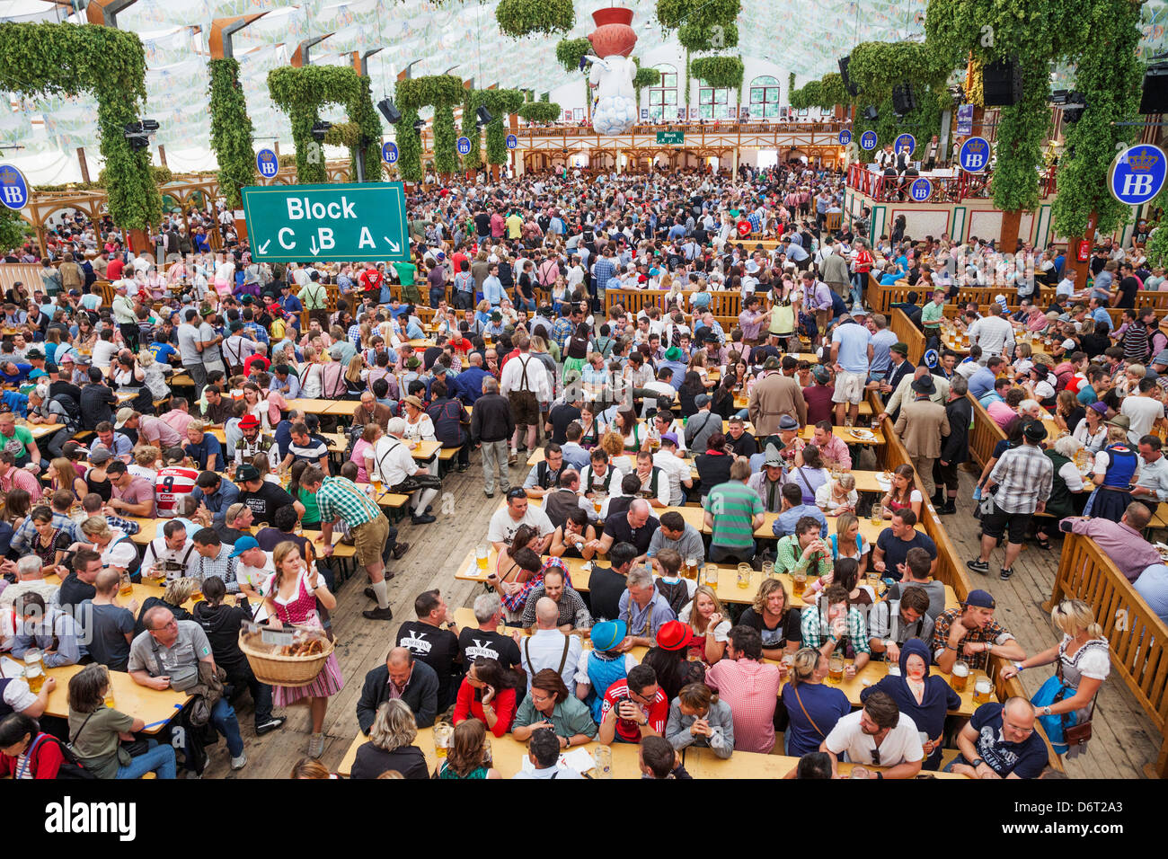People drinking beer during Oktoberfest, Munich, Bavaria, Germany Stock ...