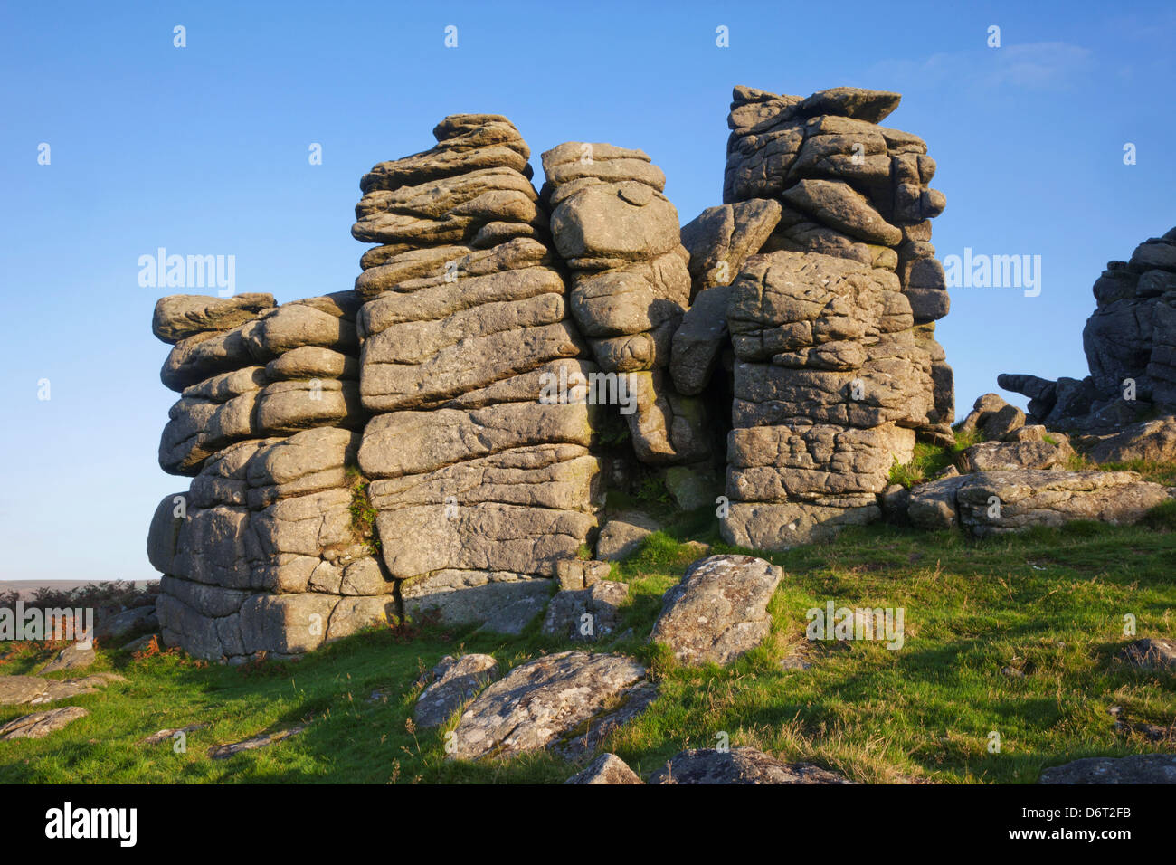 UK, England, Devon, Dartmoor, Hound Tor, Stone structure Stock Photo ...