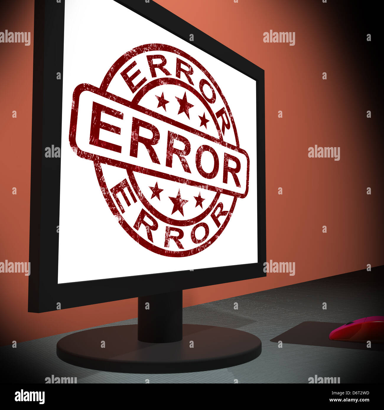 Error On Monitor Showing Mistakes And Failures Stock Photo - Alamy
