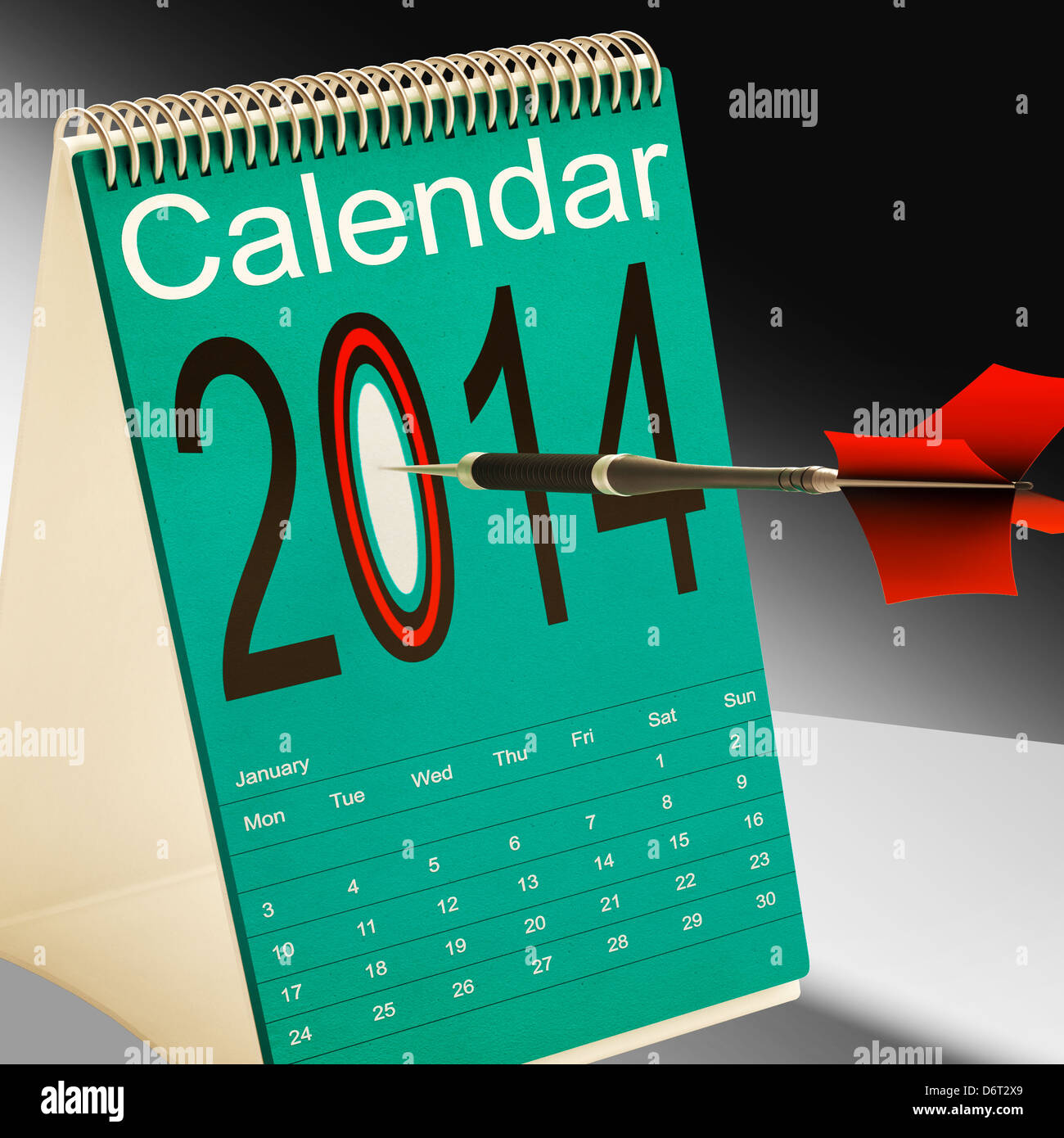 2014 Calendar Target Showing Year Projection Plan Stock Photo - Alamy