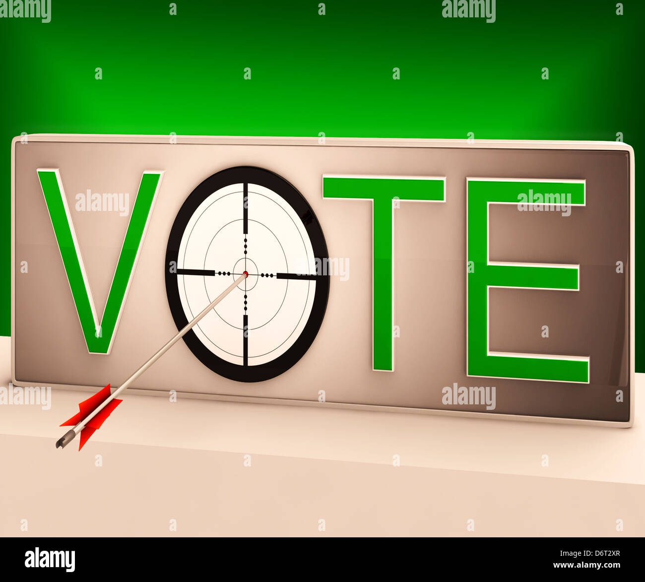 Vote Target Shows Evaluation Of Choice And Decision Stock Photo - Alamy