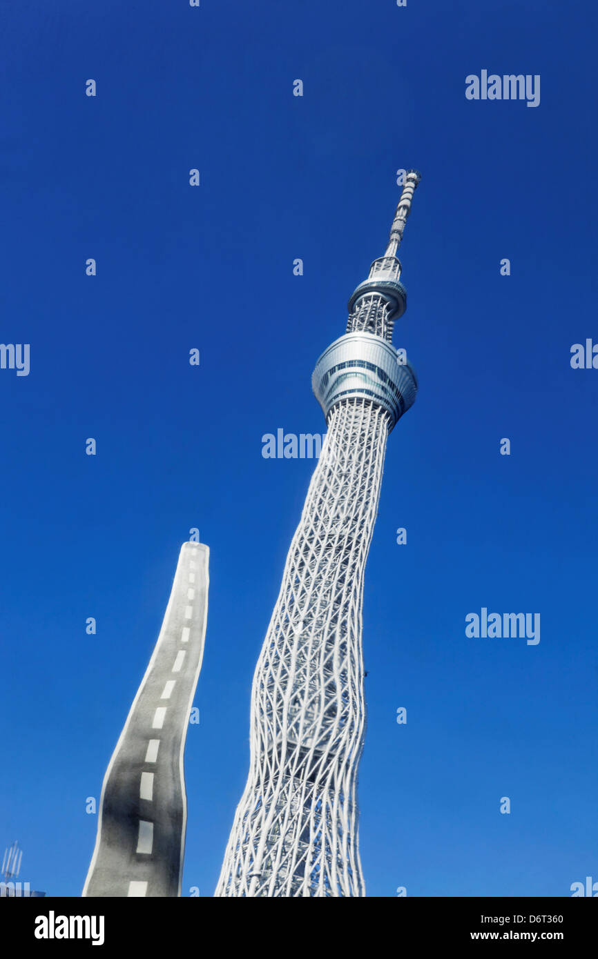 Japan, Honshu, Kanto, Tokyo, Asakusa, Mirror Reflection Of Skytree ...