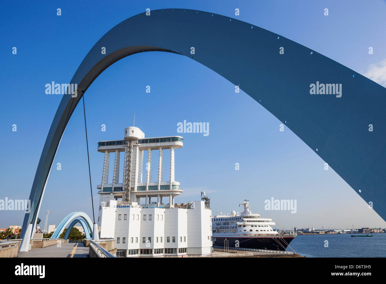Japan, Honshu, Aichi, Nagoya, Nagoya Port, Port Bridge and Nagoya Port ...