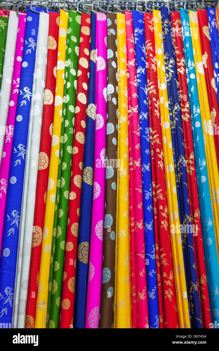 Vietnam, Nha Trang, Dam Market, Fabric stall Stock Photo - Alamy