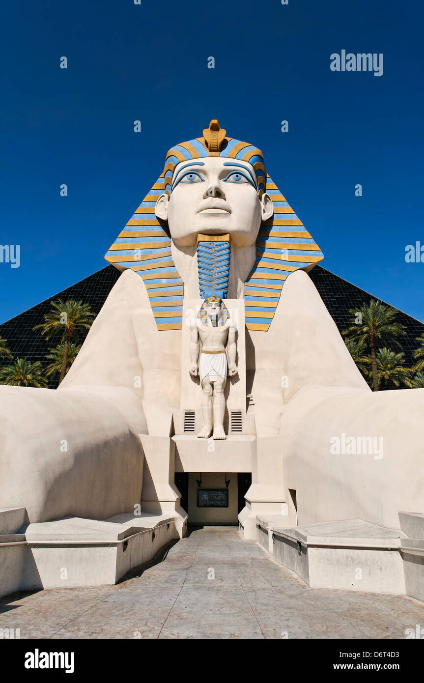 USA, Nevada, Las Vegas, Replica of Egyptian sphinx at Luxor Hotel and ...