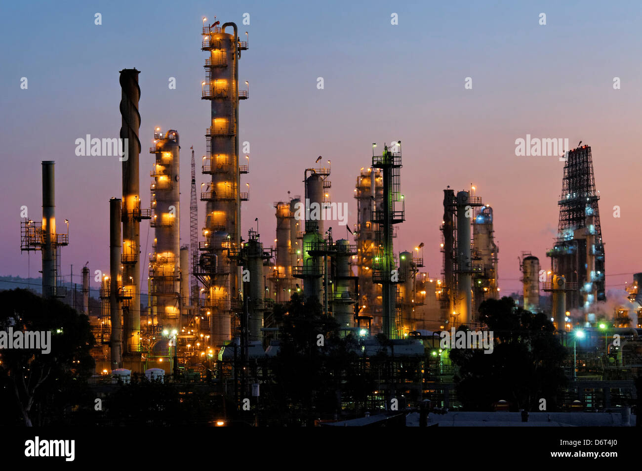 USA, California, El Segundo, Portion of Chevron's El Segundo refineries ...