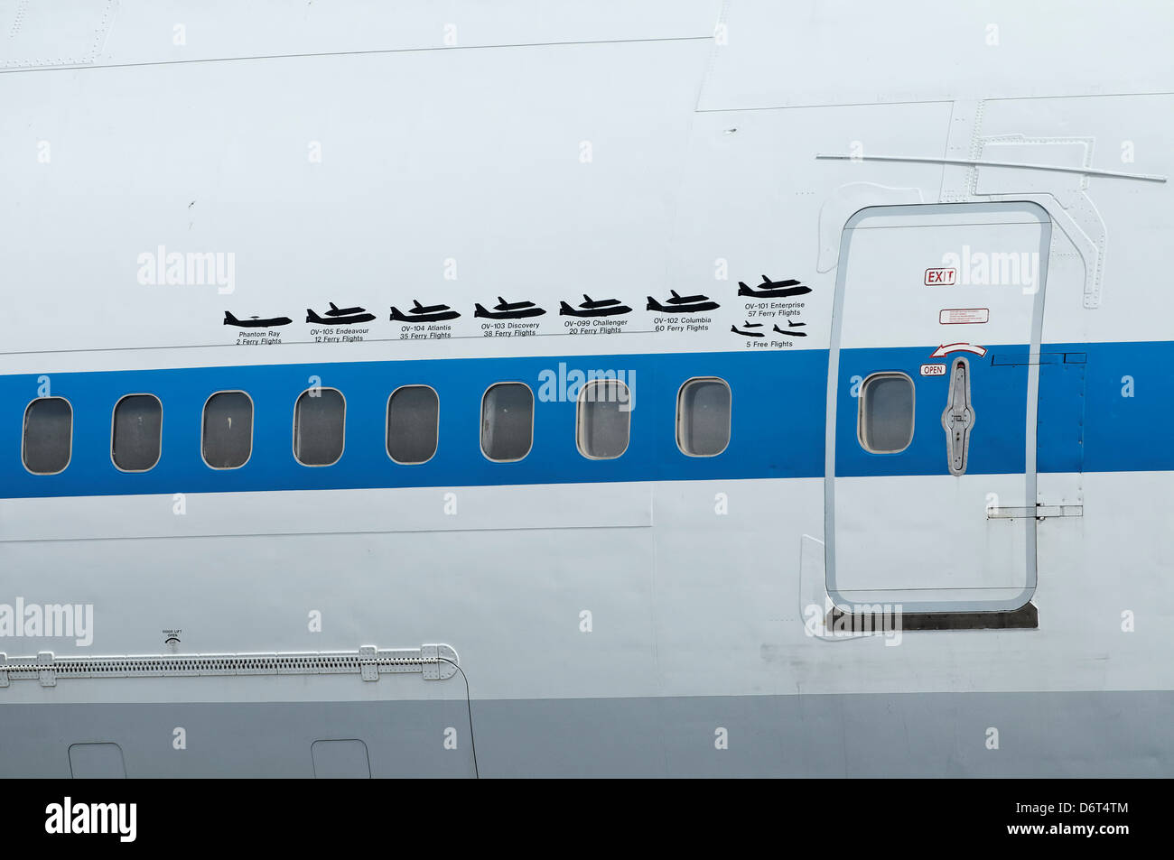 USA, California, Los Angeles, LAX Airport, Symbols on side of shuttle ...