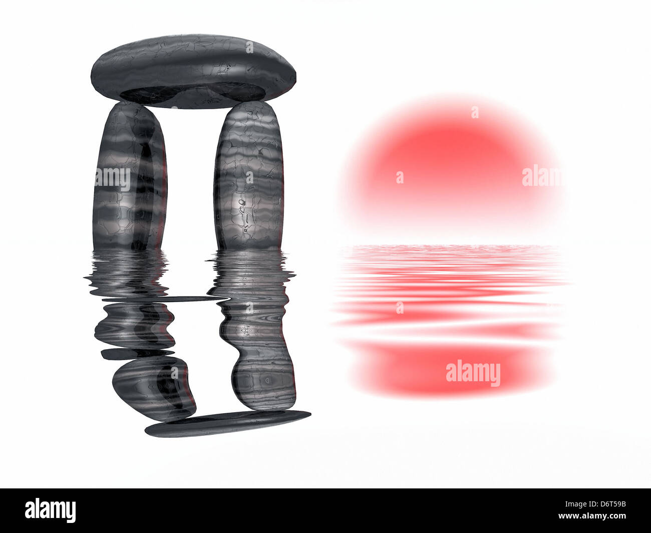 Landscape stone water in Cut Out Stock Images & Pictures - Alamy