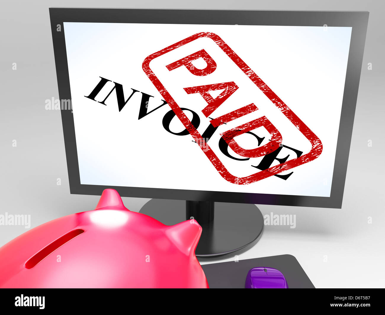 Invoice Paid Stamp Showing Payment Of Bills Stock Photo - Alamy