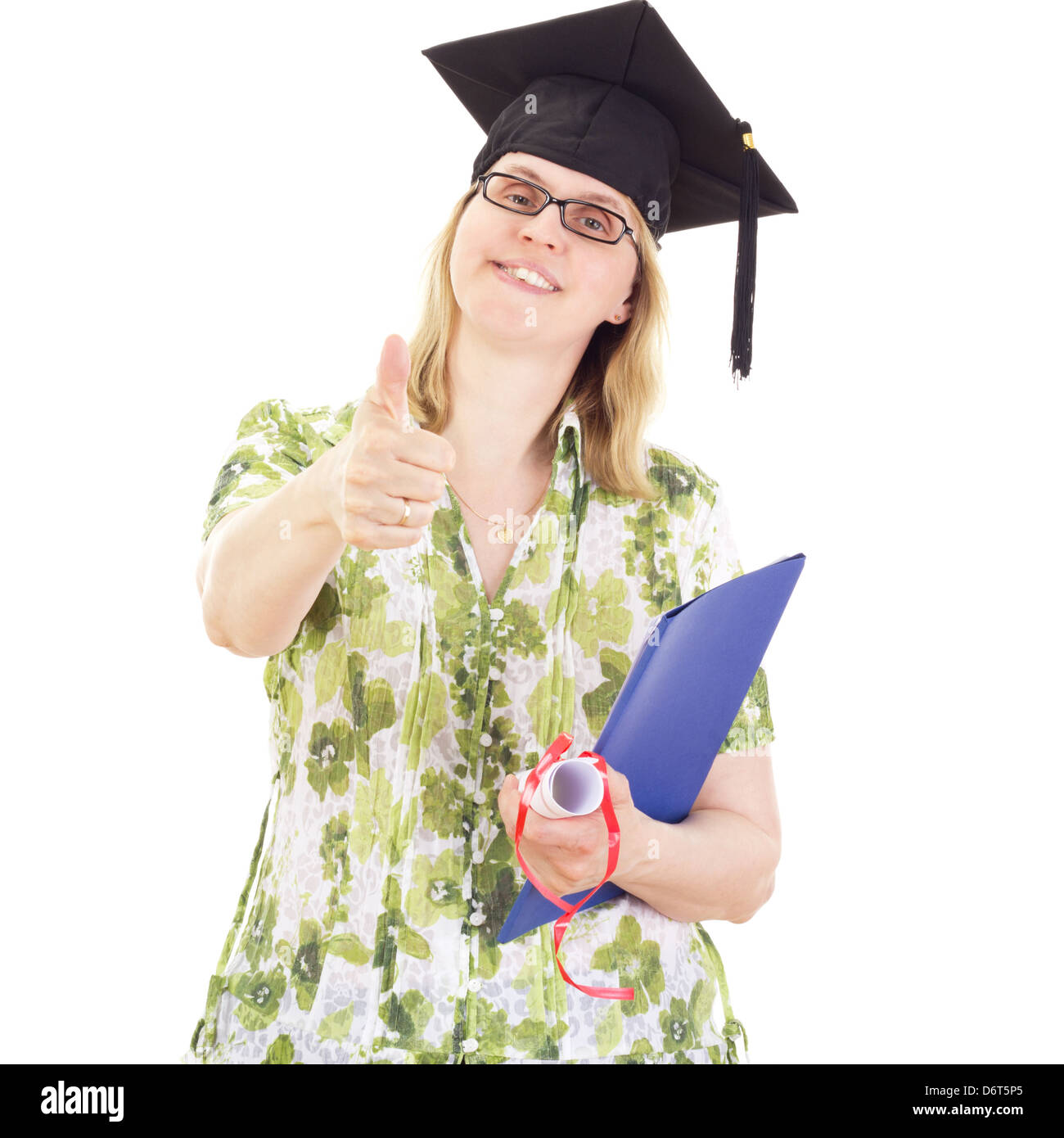 Thumbs up female student hi-res stock photography and images - Alamy