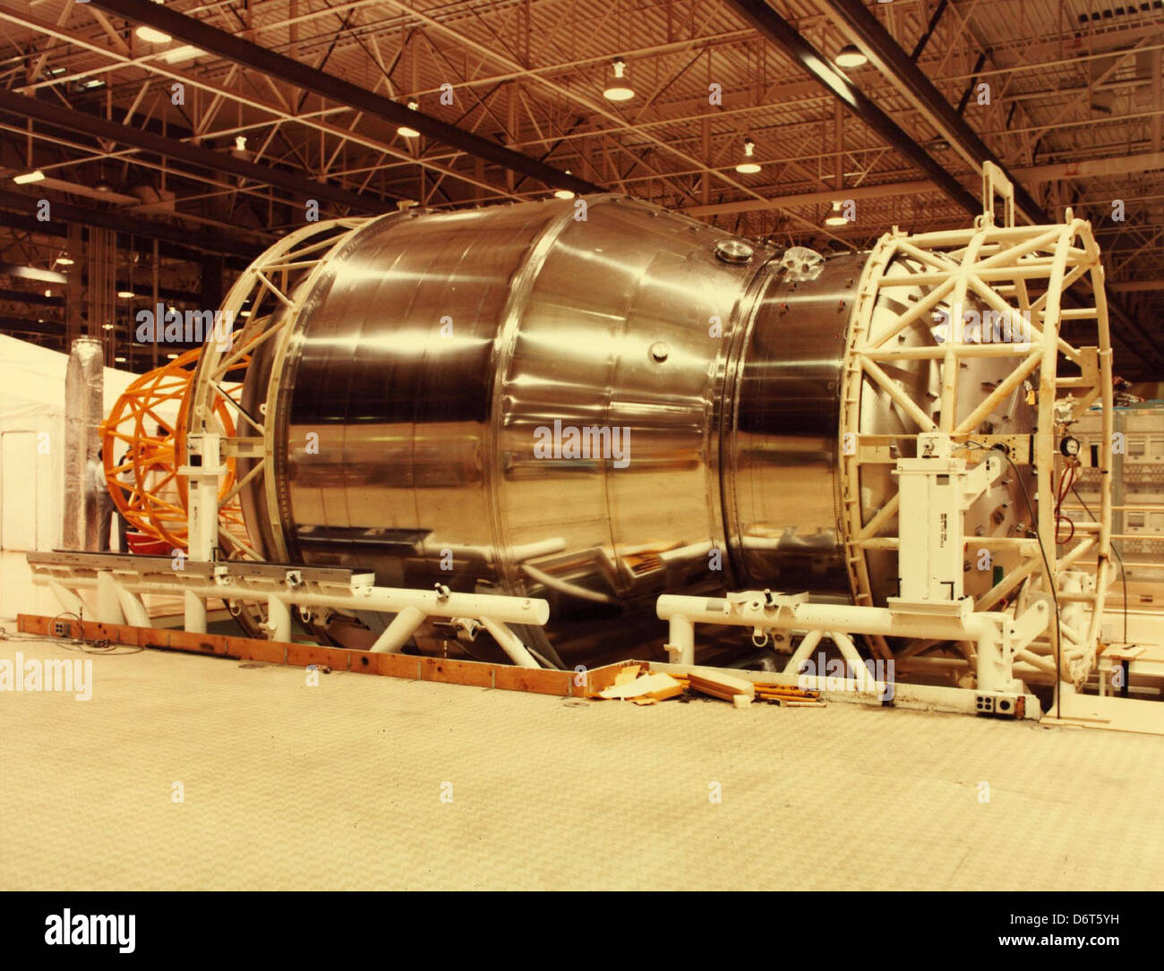 A photograph showing the ongoing development of the Atlas rocket by ...