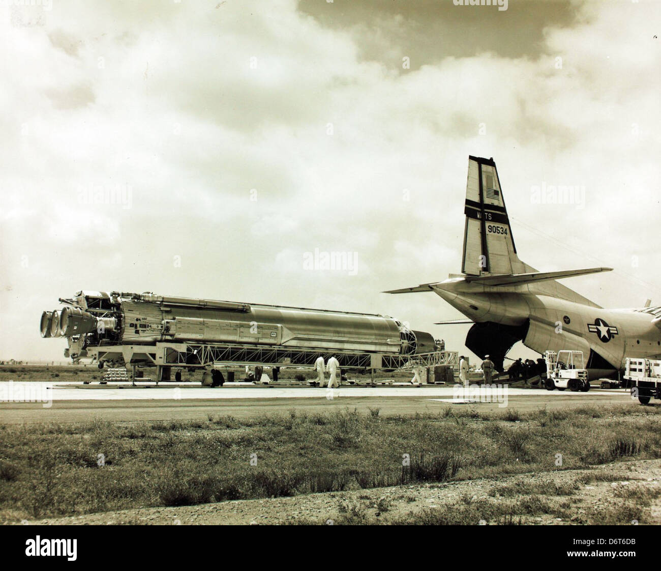 A photograph of the Convair/General Dynamics Atlas missile transporter ...