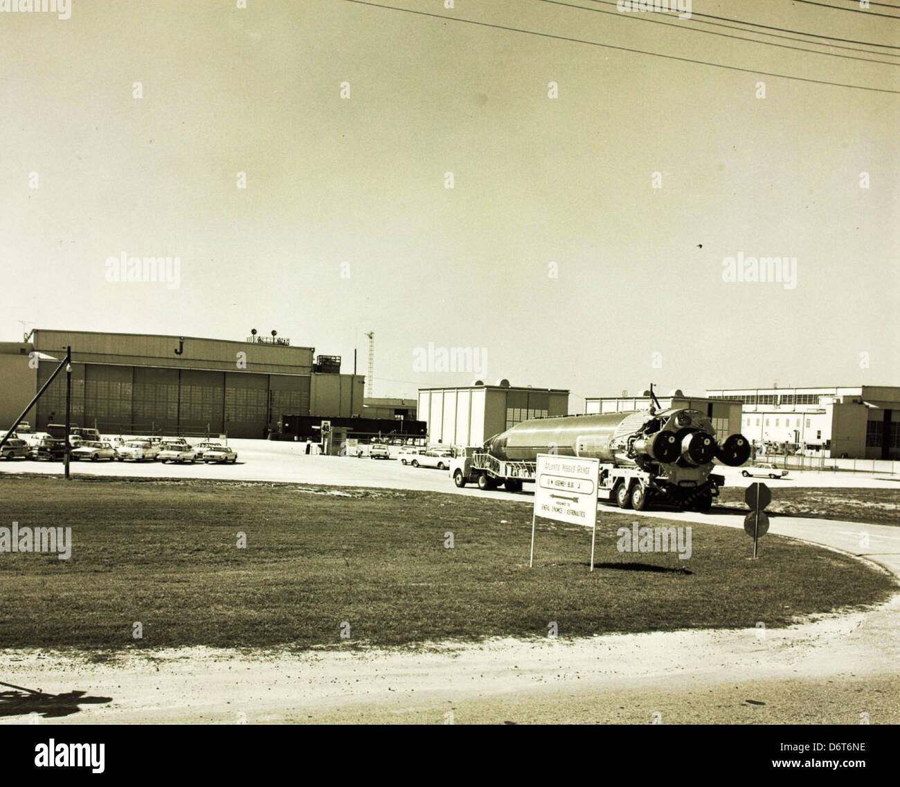 A photograph of the Atlas missile system being tested at the Florida ...
