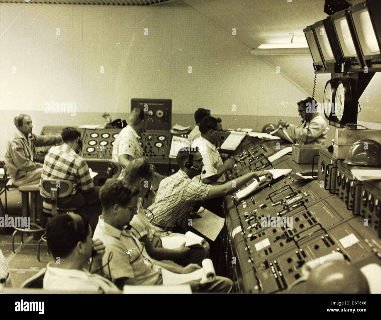 This image shows the Atlas missile system during its development and ...