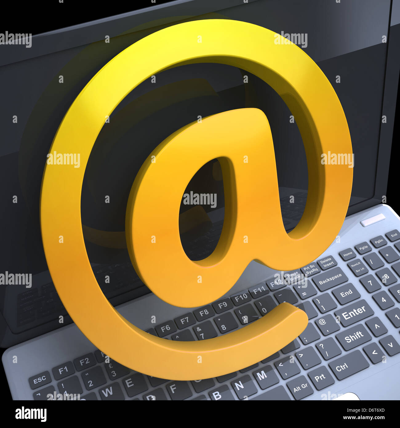 Keyboard At Sign Showing Email Correspondence on Web Stock Photo - Alamy