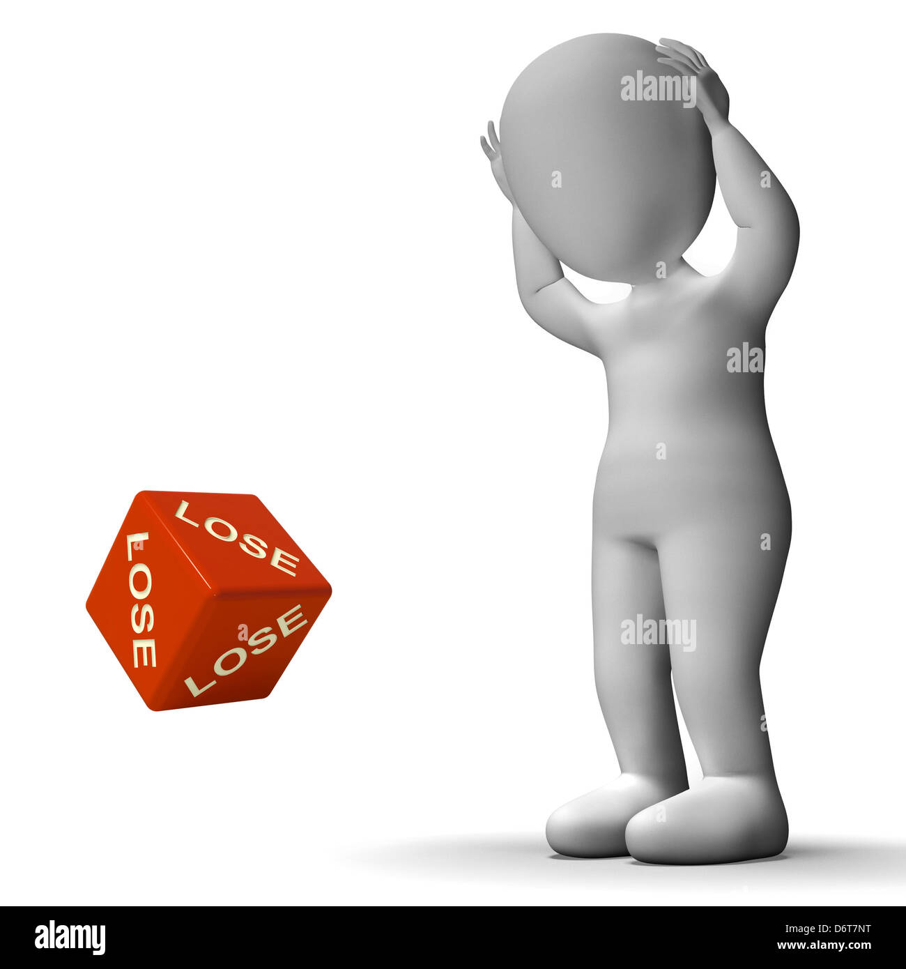 Lose Dice Represents Defeat Failure And Loss Stock Photo - Alamy
