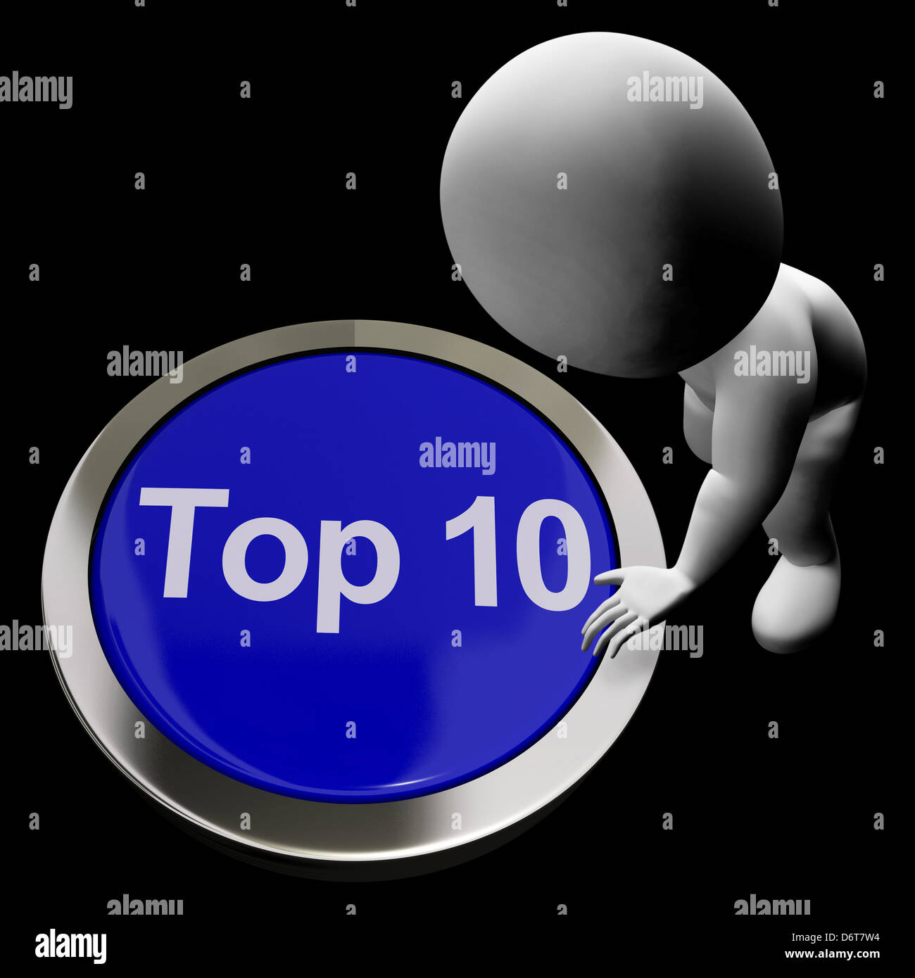 Top Ten Button Means Best Rated In The Charts Stock Photo - Alamy