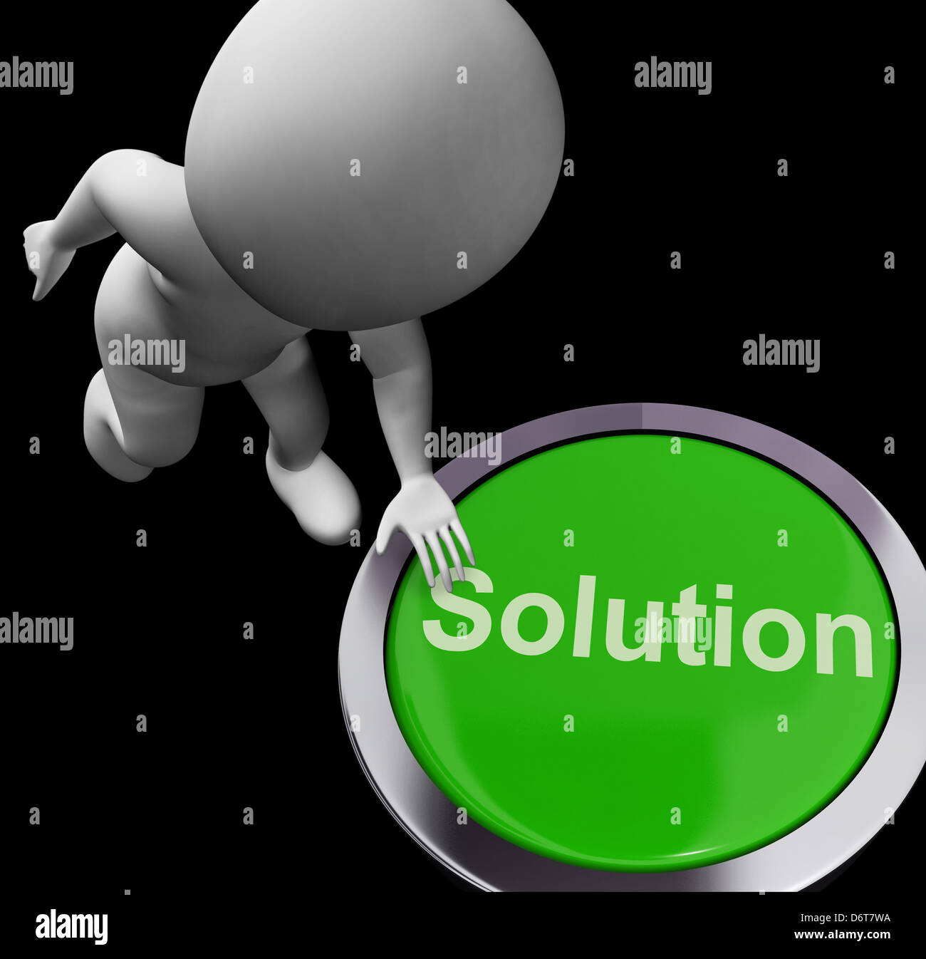 Solution Computer Button Showing Success And Strategies Stock Photo - Alamy