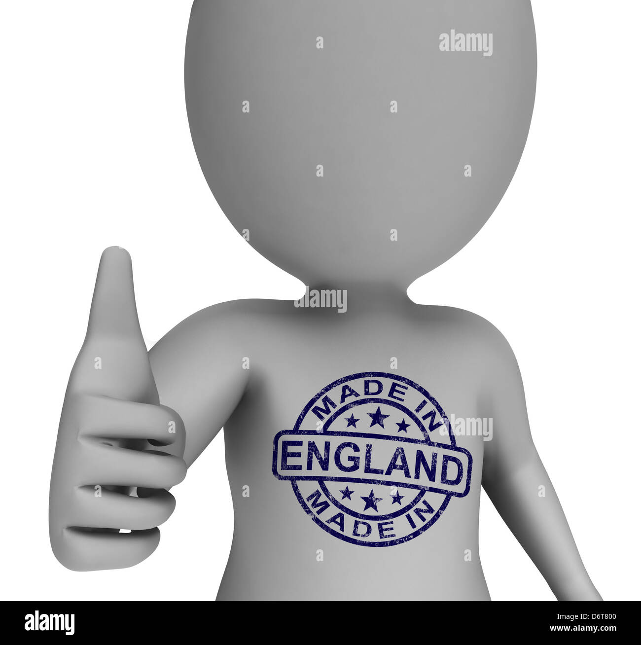 Made In England Stamp On Man Showing English Products Approved Stock ...