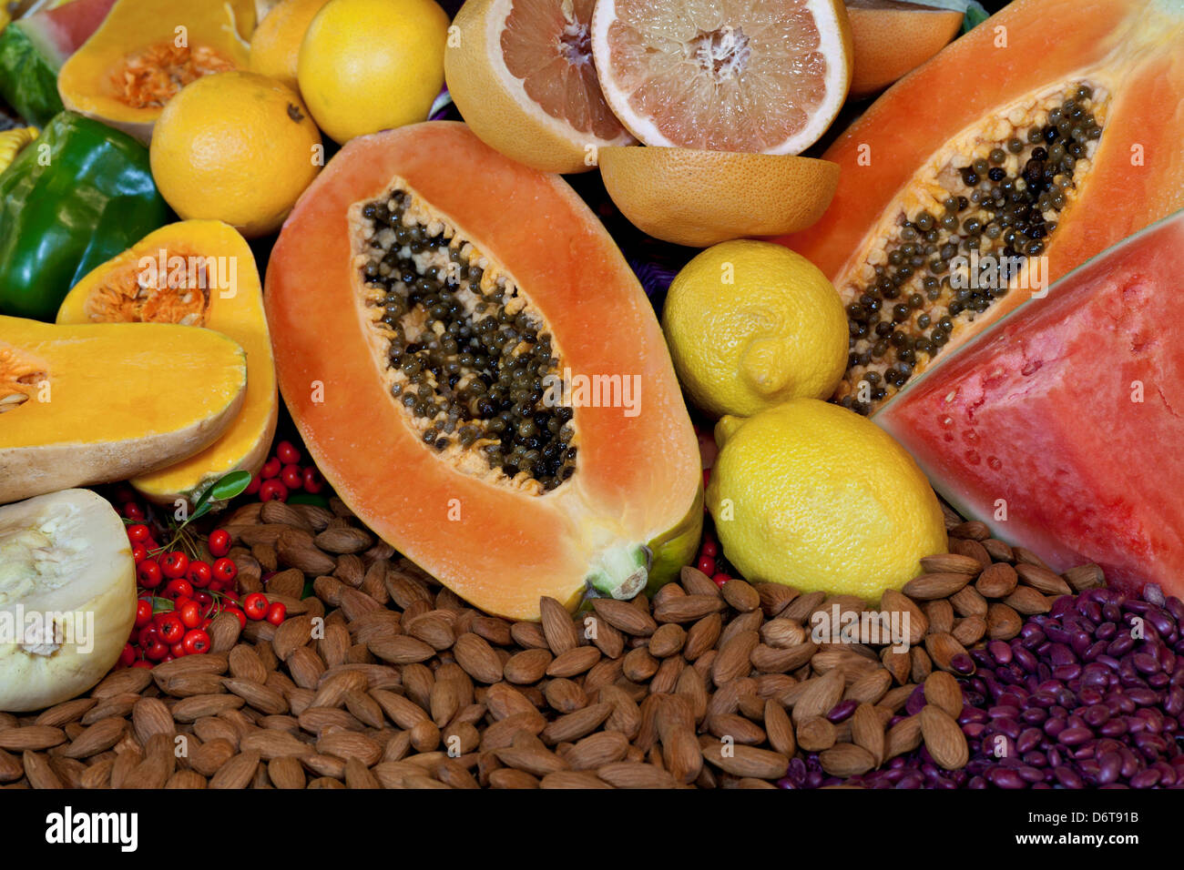 Display of Fruit and Grains Stock Photo - Alamy