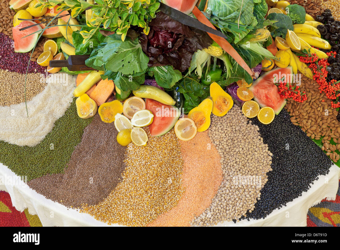 Display of Fruit and Grains Stock Photo - Alamy