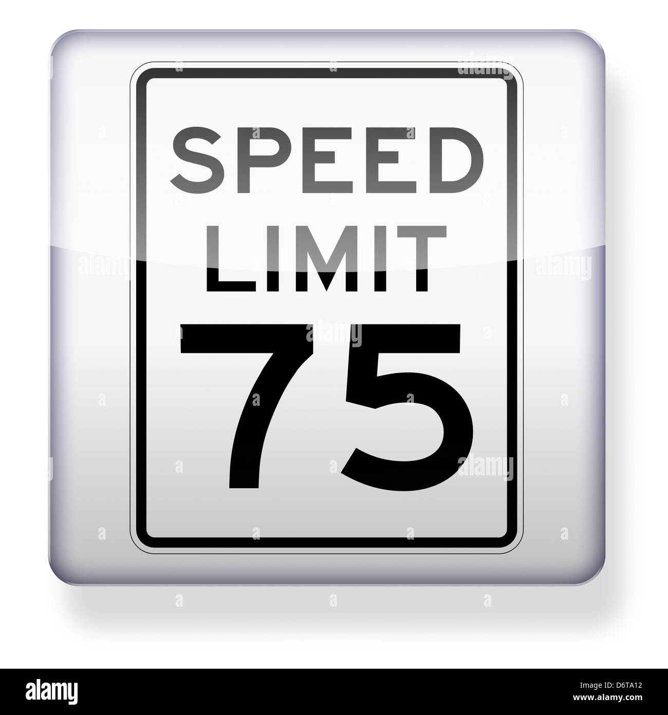 Speed limit sign 75 hi-res stock photography and images - Alamy