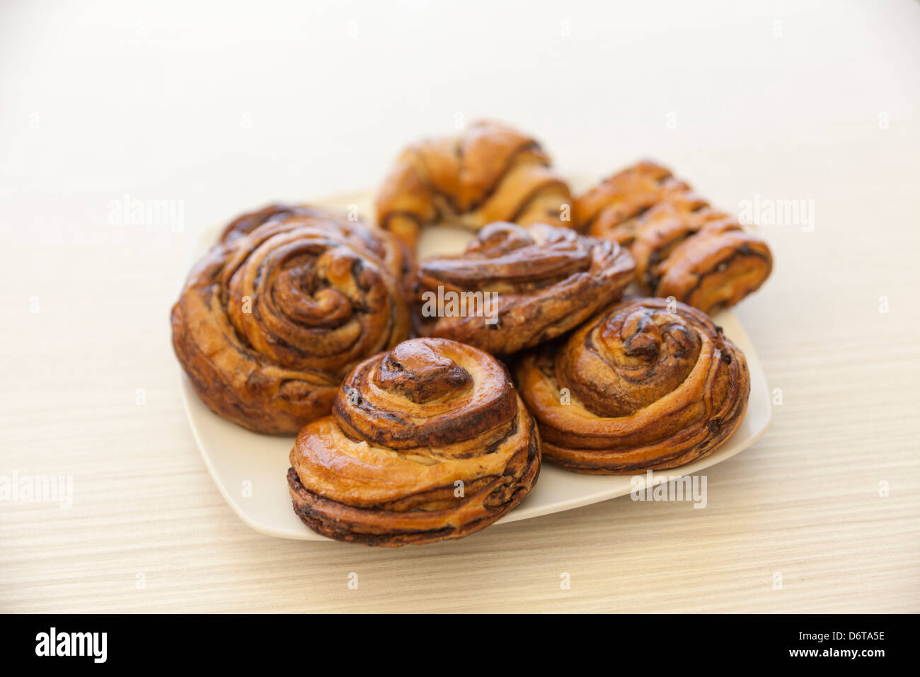 croissant on plate Stock Photo - Alamy