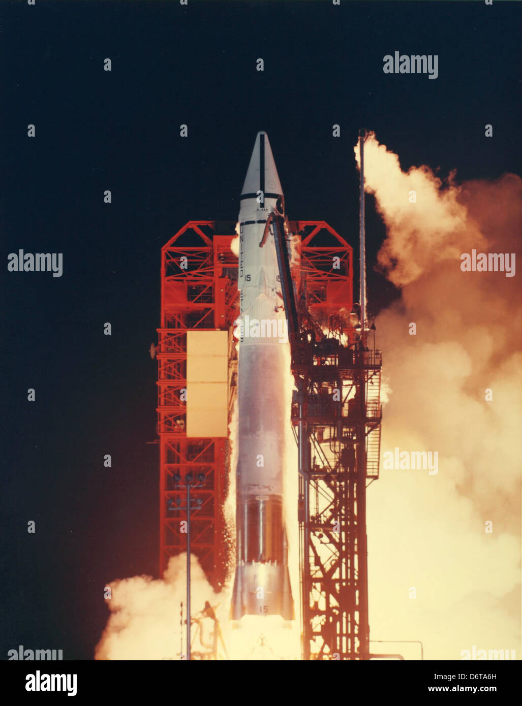 This photograph features the Atlas-Centaur rocket combination from 1965 ...