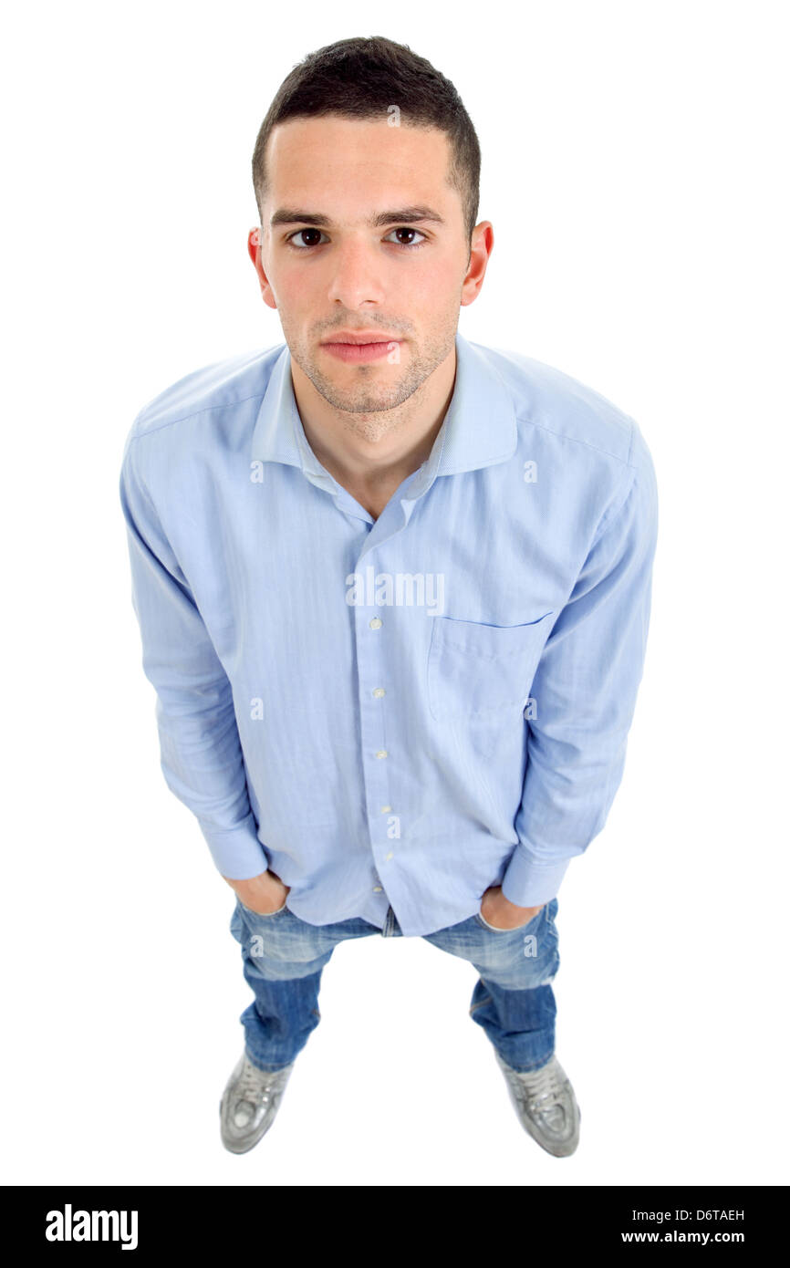 young casual man full body in a white background Stock Photo - Alamy
