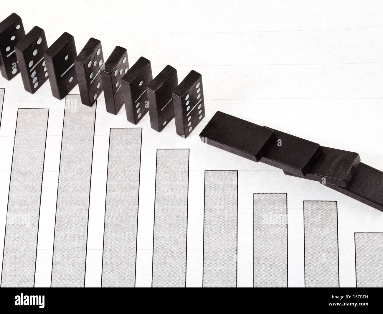 Business Concept Fallen Domino Graph High Resolution Stock Photography ...