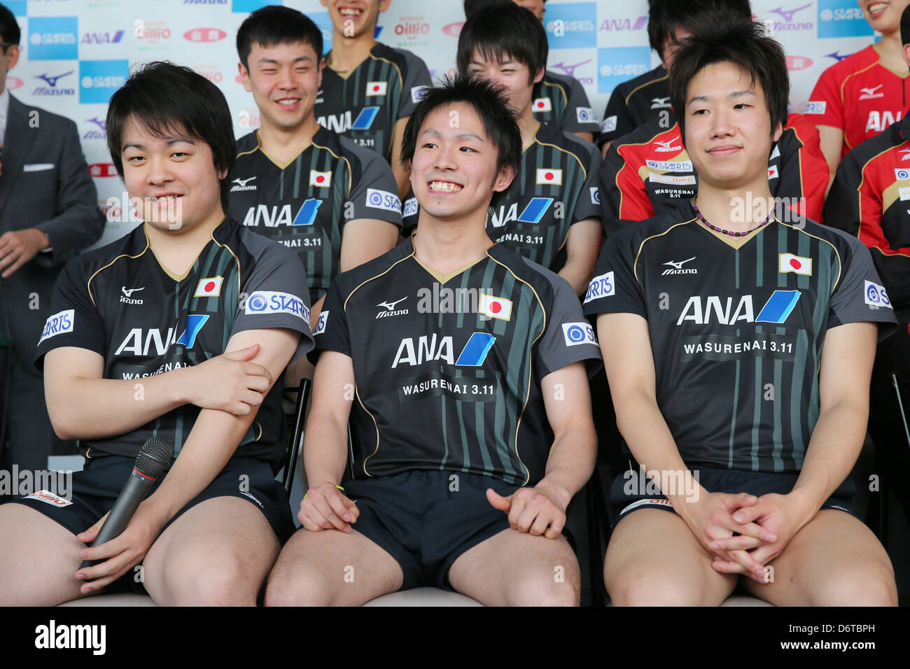 (L to R) Seiya Kishikawa, Koki Niwa, Jun Mizutani (JPN), APRIL 23, 2013 ...