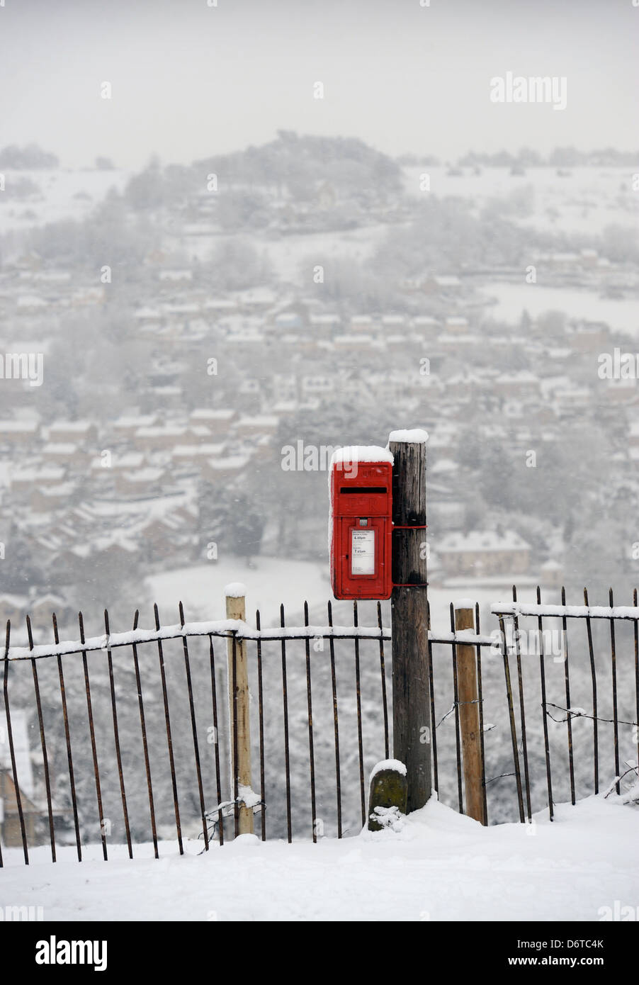 A traditional red letter box in the Stroud valleys, Gloucestershire UK ...