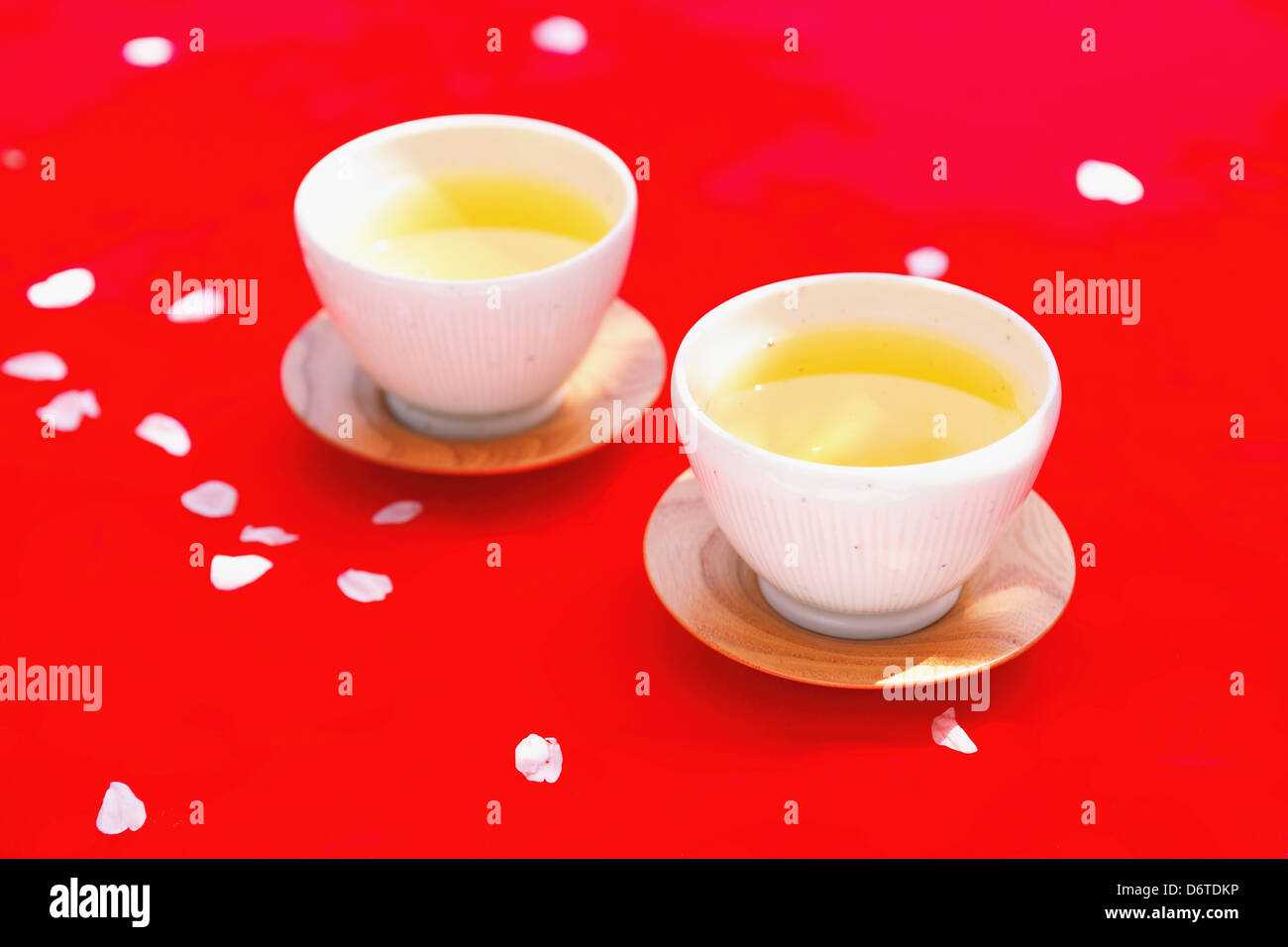 Two cups of green tea Stock Photo - Alamy