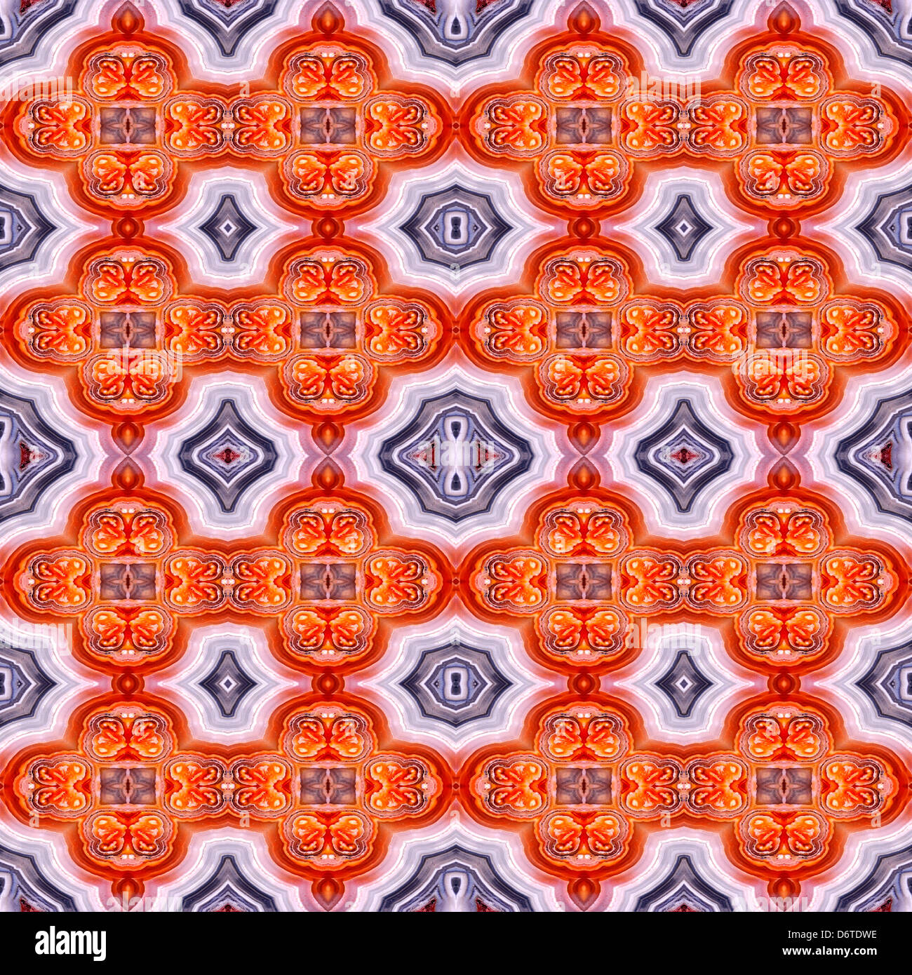 Symmetrical pattern made from repeated image of Polished slice of Ocean ...