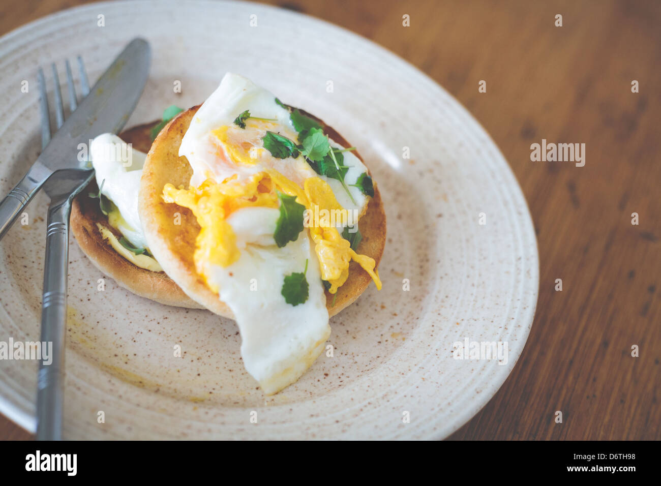 Muffin and eggs Stock Photo - Alamy