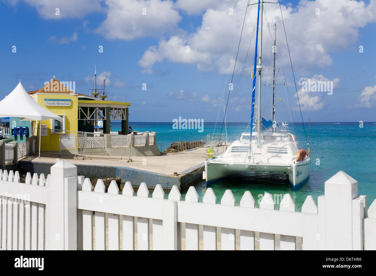 Catamaran at George Town pier, Grand Cayman, Cayman Islands, Greater ...