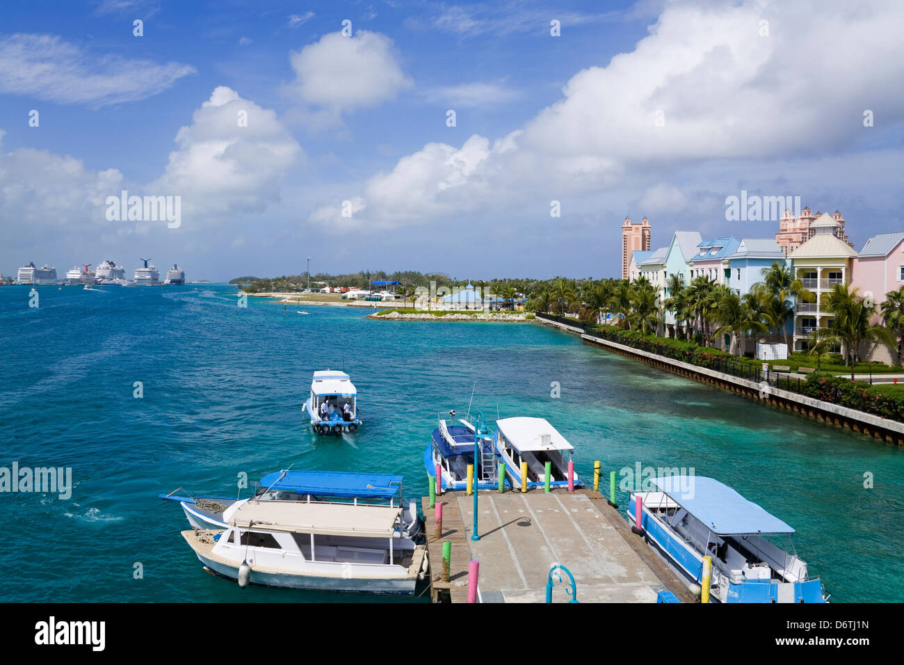 Paradise Island ferry terminal, Nassau, New Providence Island, Bahamas ...