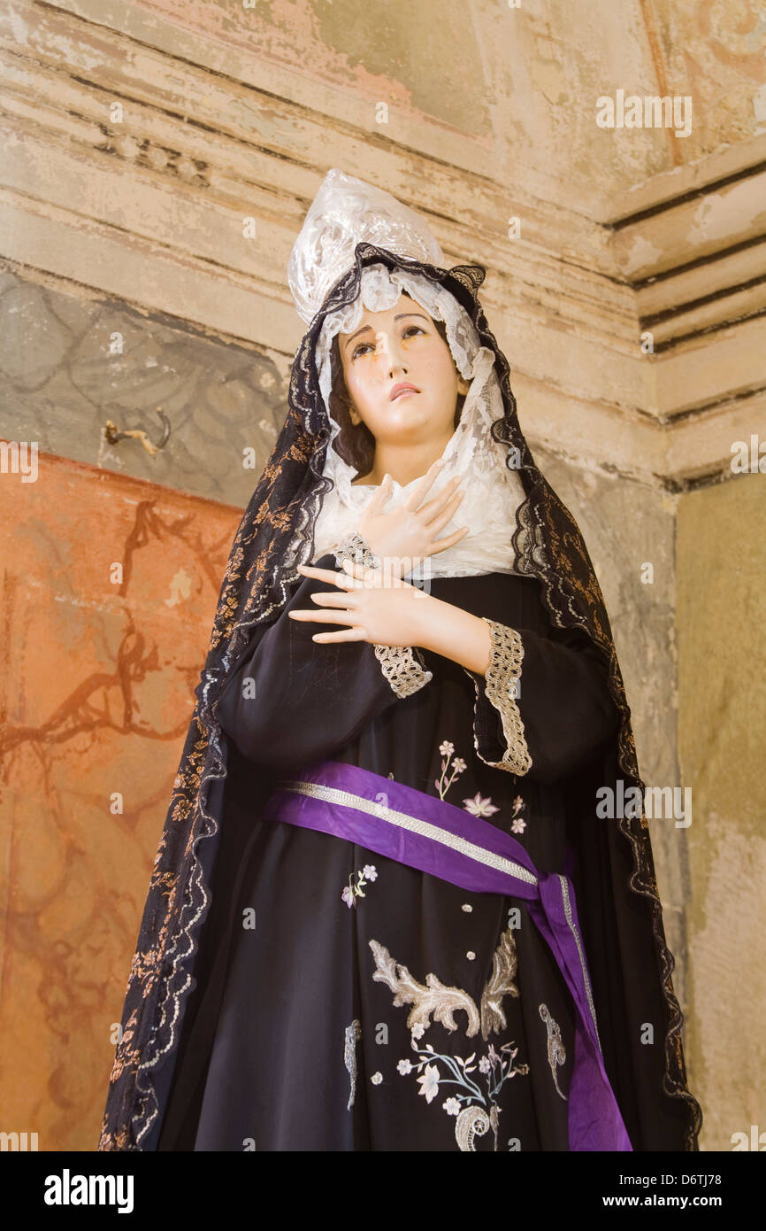 Statue of Virgin Mary in the San Juan Cathedral, Old San Juan, San Juan ...