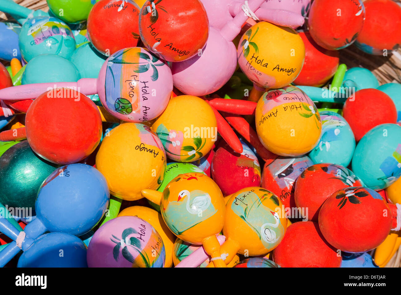 Mexico, Quintana Roo, Costa Maya, Mahahaul Beach Boardwalk, Colorful ...