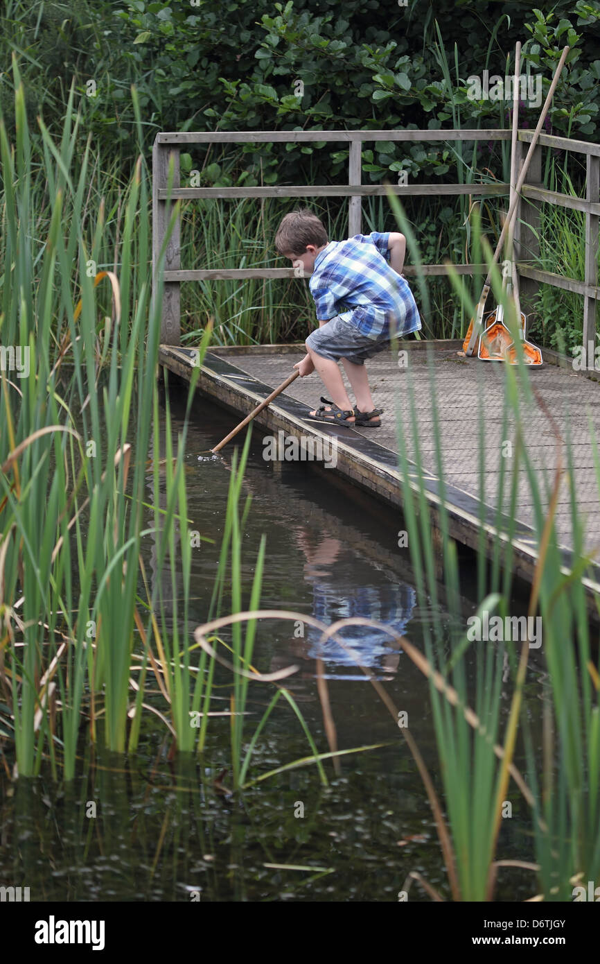 Child boy pond with children uk hi-res stock photography and images - Alamy