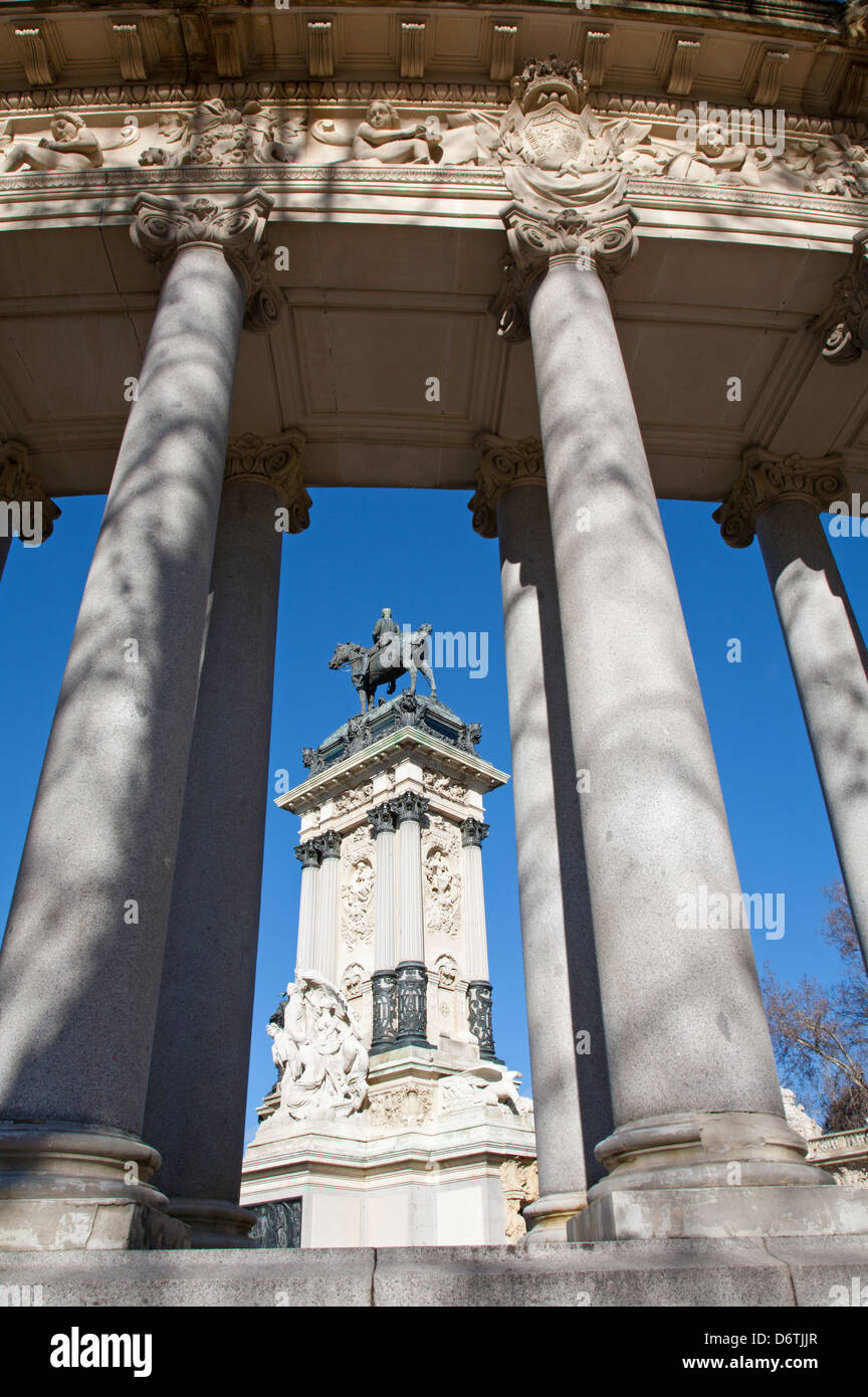 Madrid - Monument of Alfonso XII in Buen Retiro park by architect Jose ...