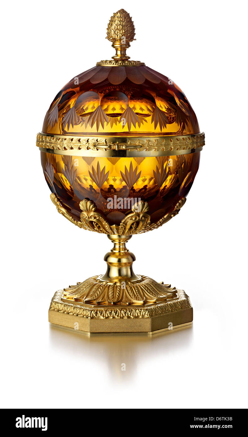 Ornate glass gilt metal caviar cooler chiller Stock Photo - Alamy