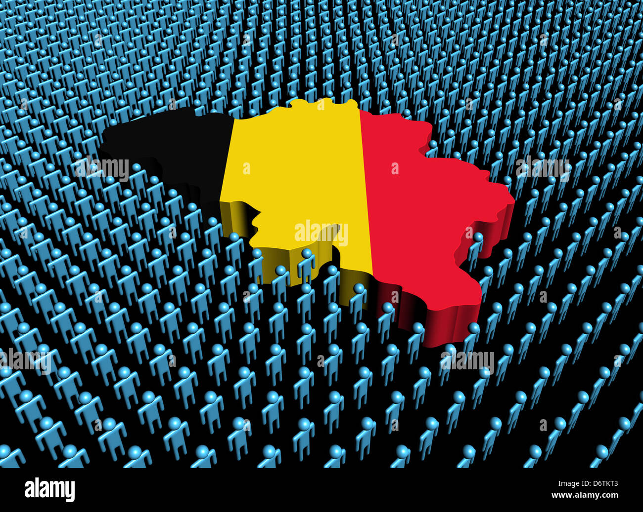 Belgium map flag surrounded by many abstract people illustration Stock ...